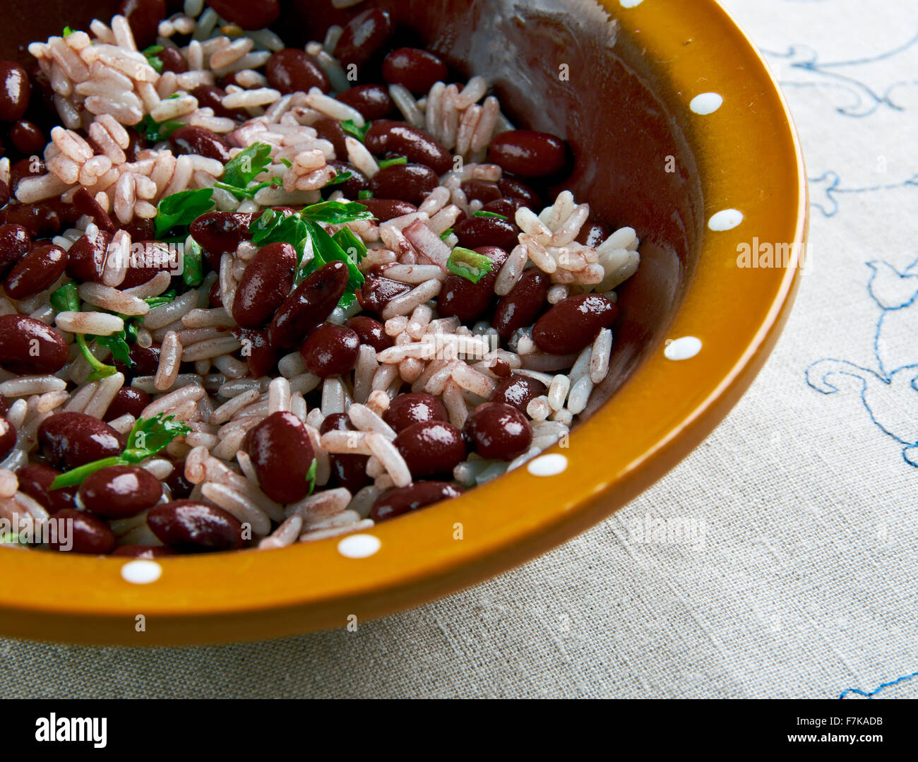 Moros y Cristianos - famous Cuban dish.version of rice and beans Stock ...