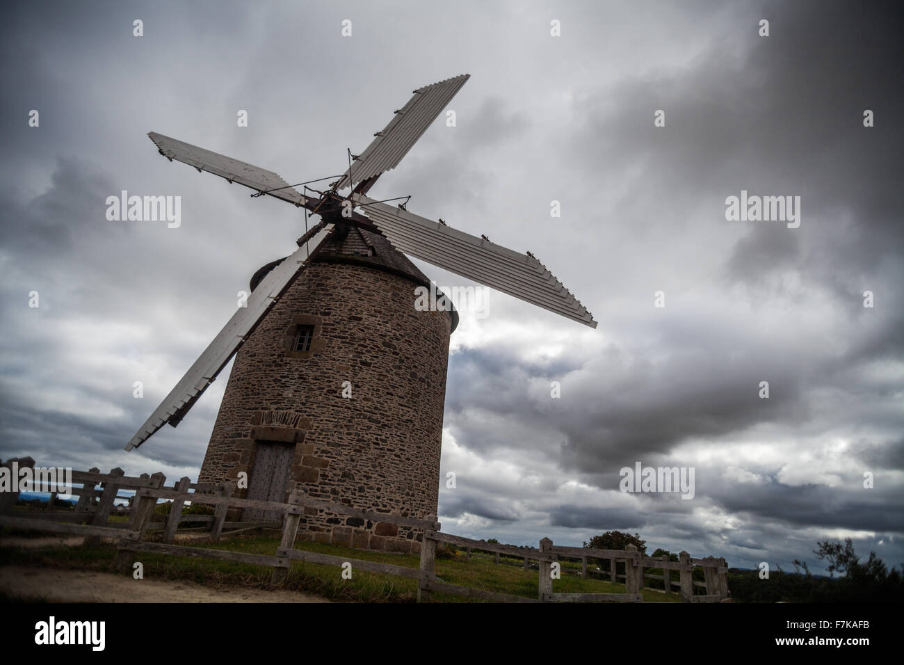 Color image of an old wind mill Stock Photo - Alamy