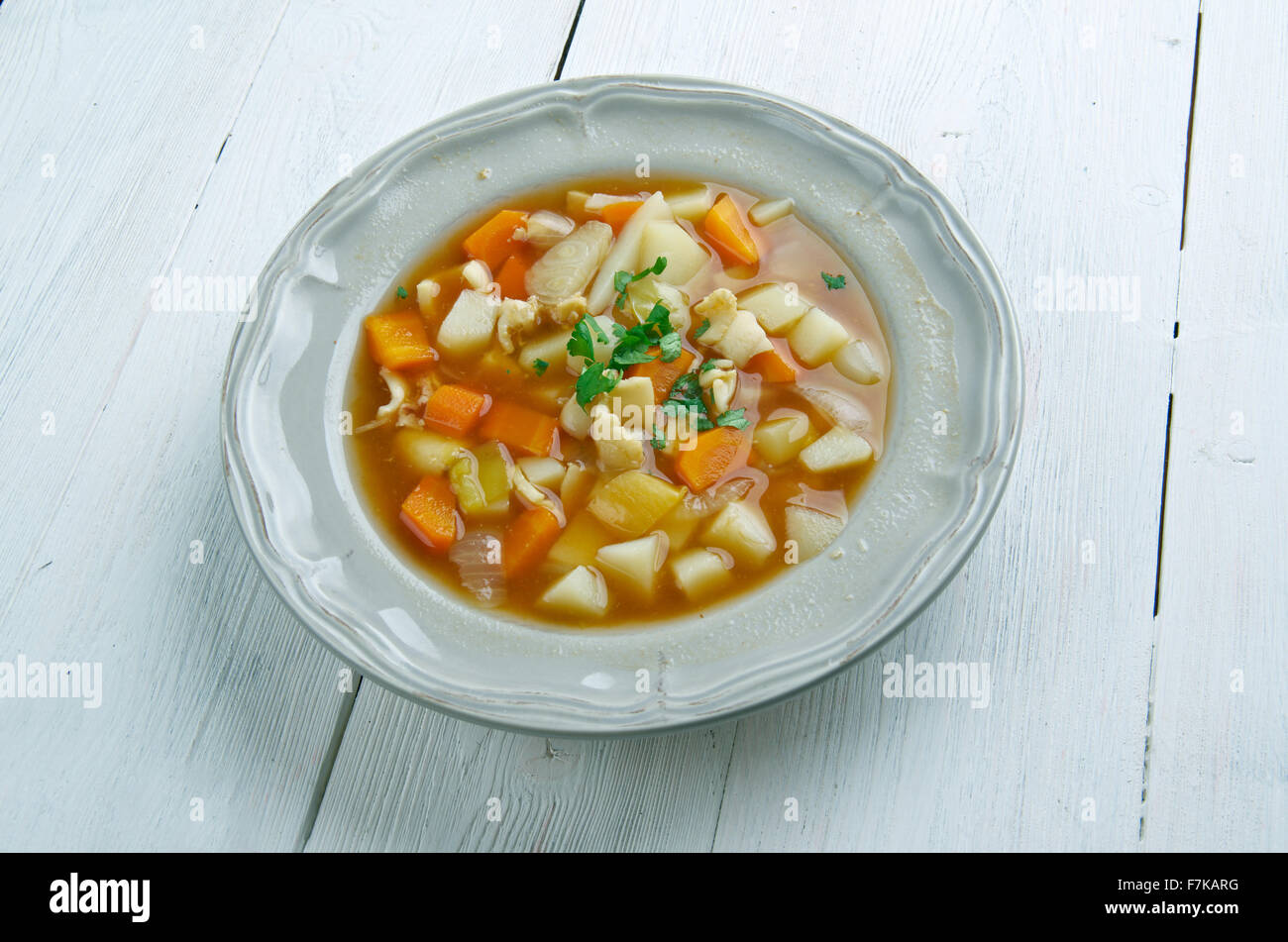 Bahamian Red Conch Chowder .Caribbean cuisine Stock Photo - Alamy