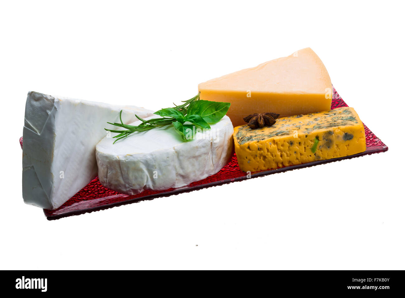 Variety cheese assortment with nuts and herbs Stock Photo - Alamy