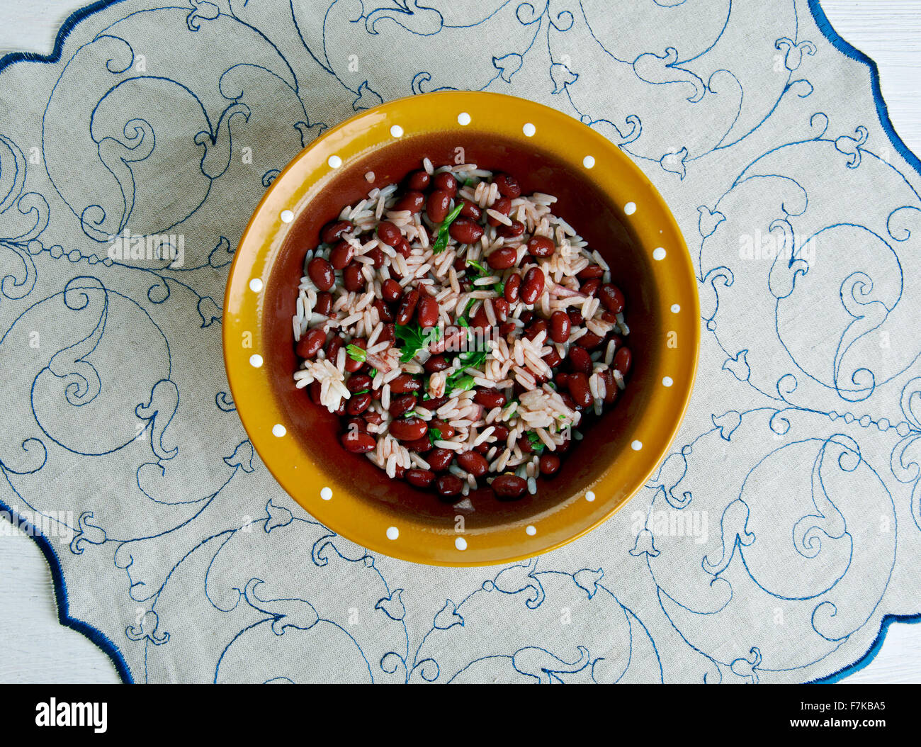 Moros y Cristianos - famous Cuban dish.version of rice and beans Stock ...
