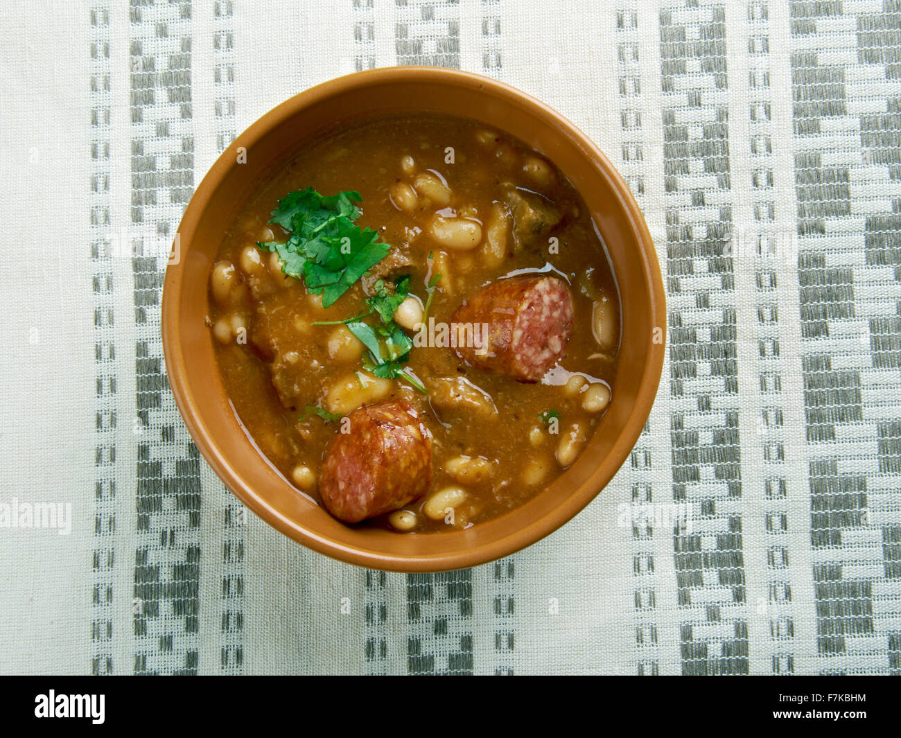 Fasole cu carnati - beans with sausages. popular Romanian dish ...