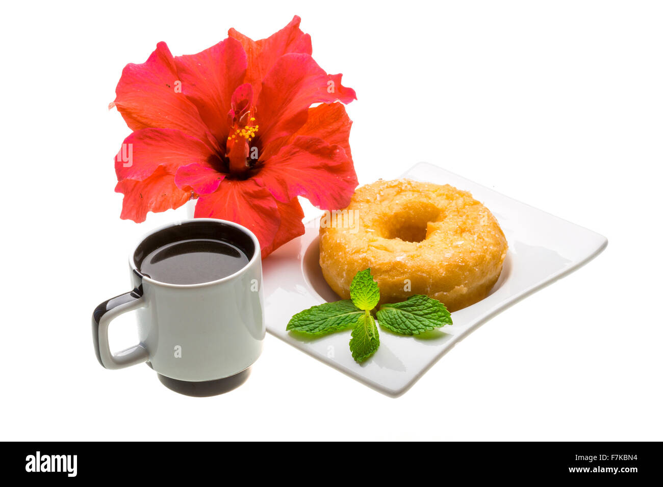 Breakfast with coffee and pastry Stock Photo - Alamy