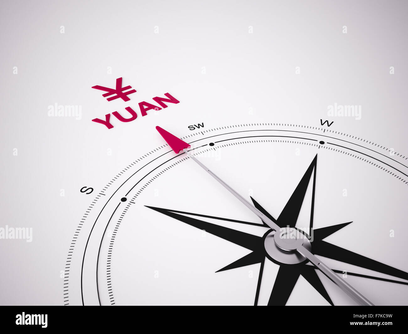 Conceptual 3D render image with a frameless Compass focus on the word ...