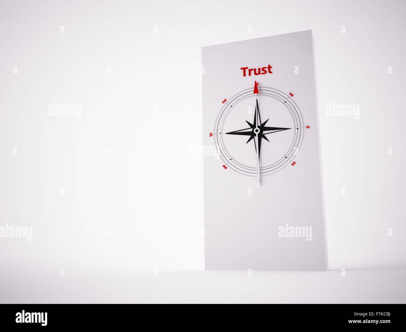 Conceptual 3D render image with a frameless Compass focus on the word ...