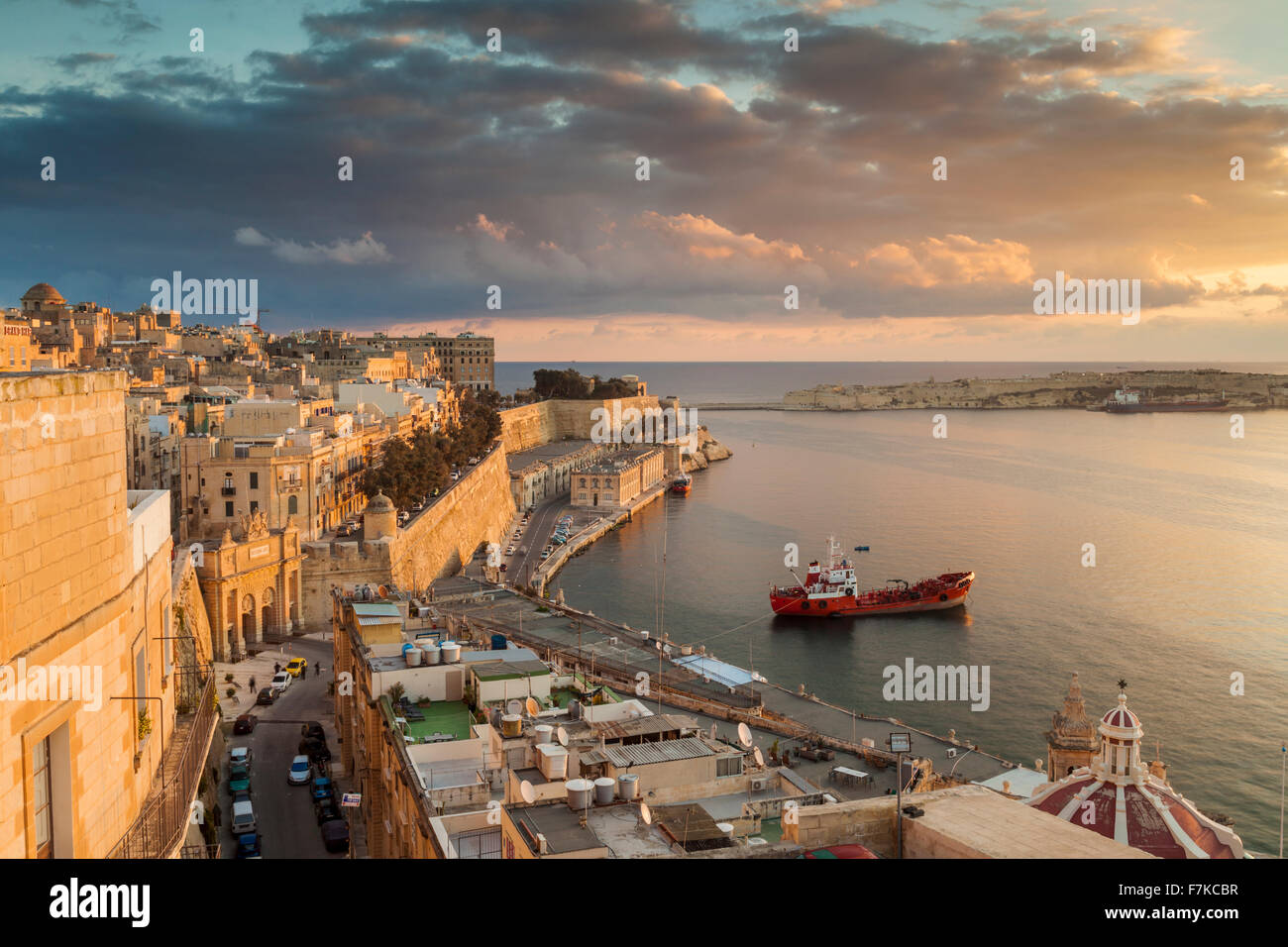 Sunrise in Valletta, Malta Stock Photo - Alamy