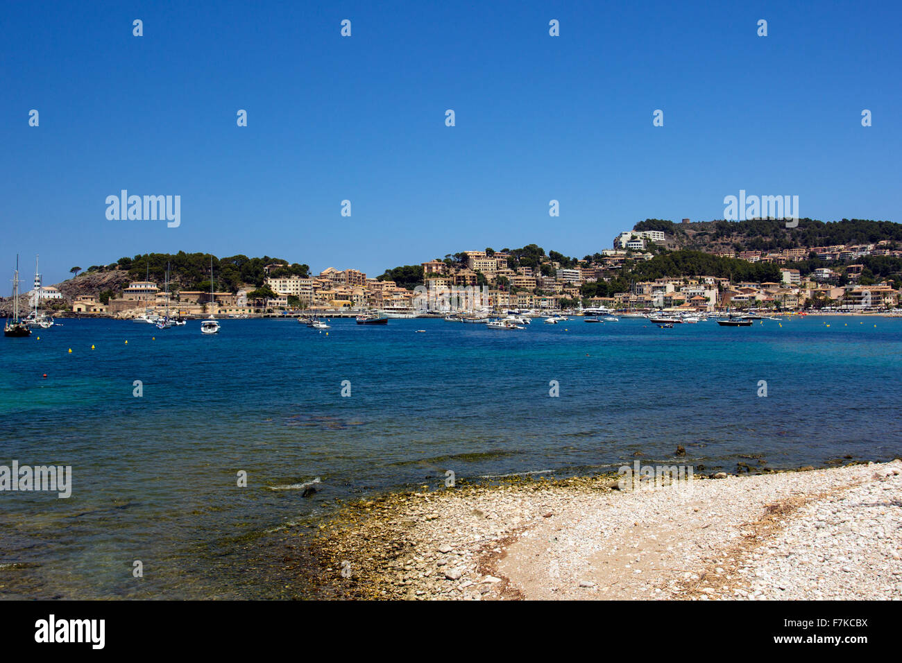 Port de Soller beach Stock Photo - Alamy
