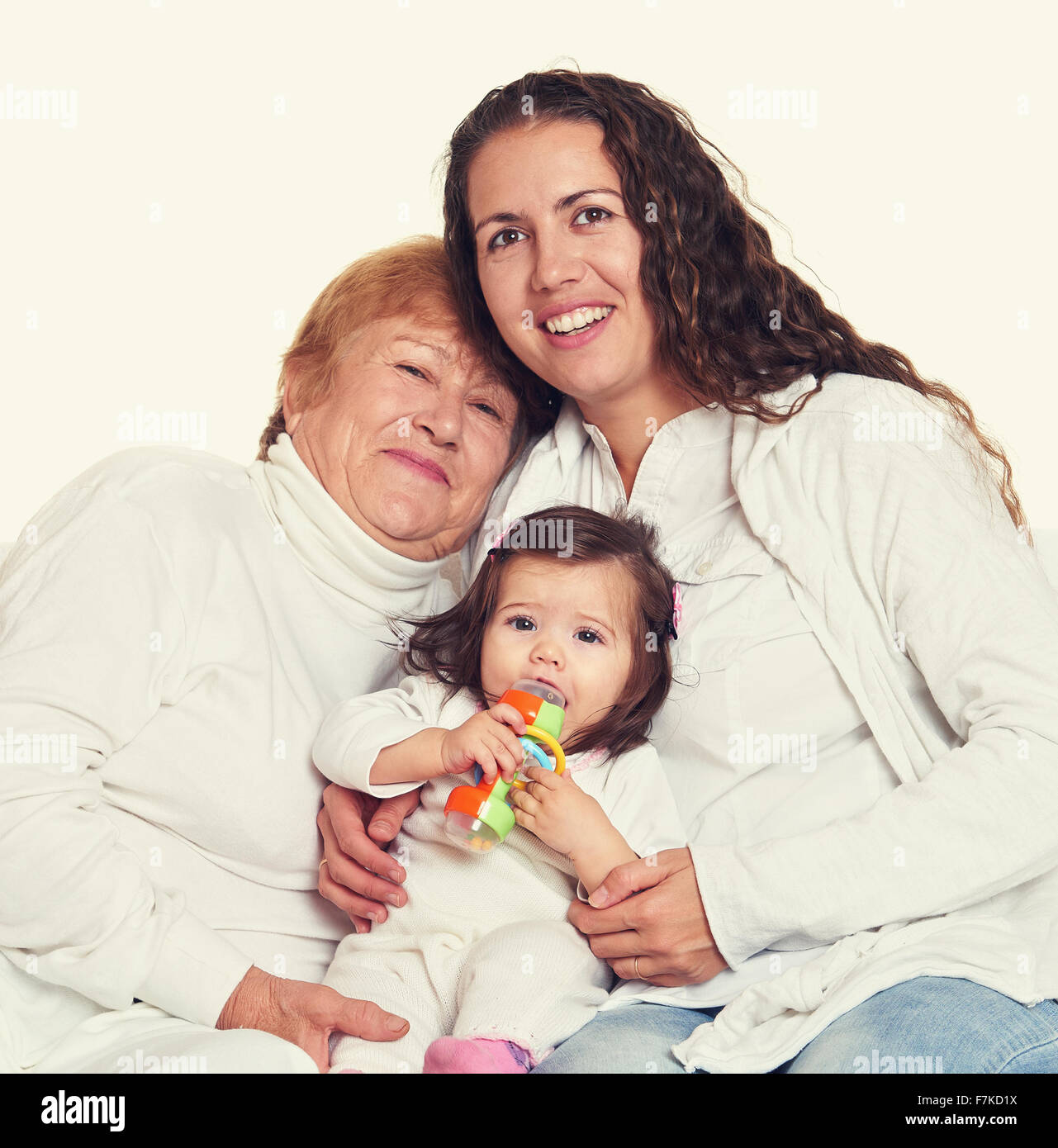 happy family portrait - grandmother, daughter and granddaughter Stock ...