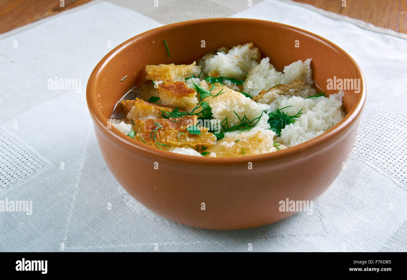 Wodzionka - Polish Silesian soup . made from stale bread Stock Photo ...