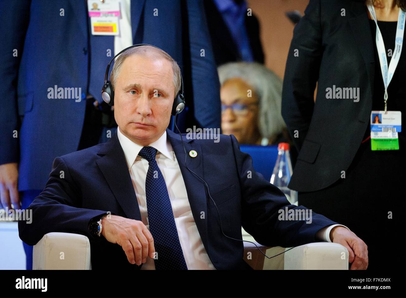 Russian president vladimir putin listens hi-res stock photography and ...