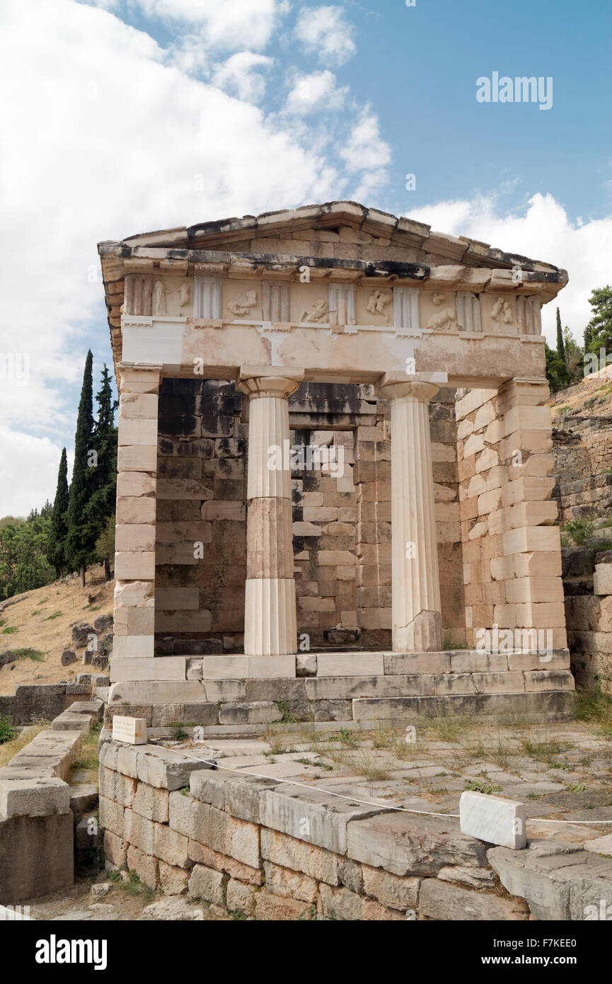 Treasure of the Athenians at Delphi oracle archaeological site in ...
