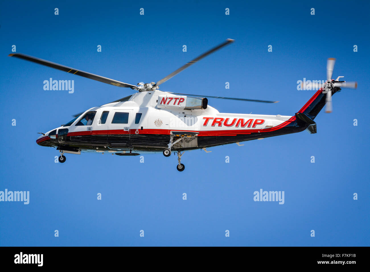 Helicopter carrying Donald Trump hovers over a rally site before ...