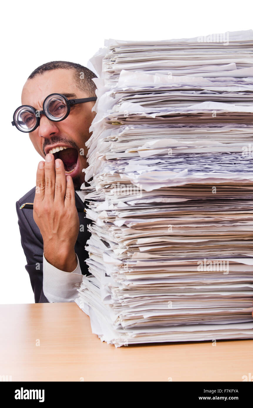 Man with too much work to do Stock Photo - Alamy