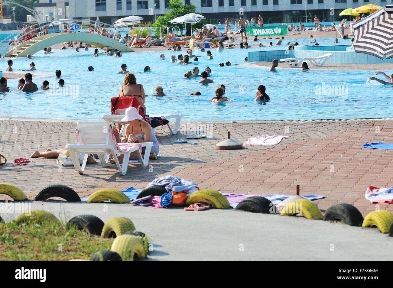 beautiful swiming pool at summer time Stock Photo - Alamy