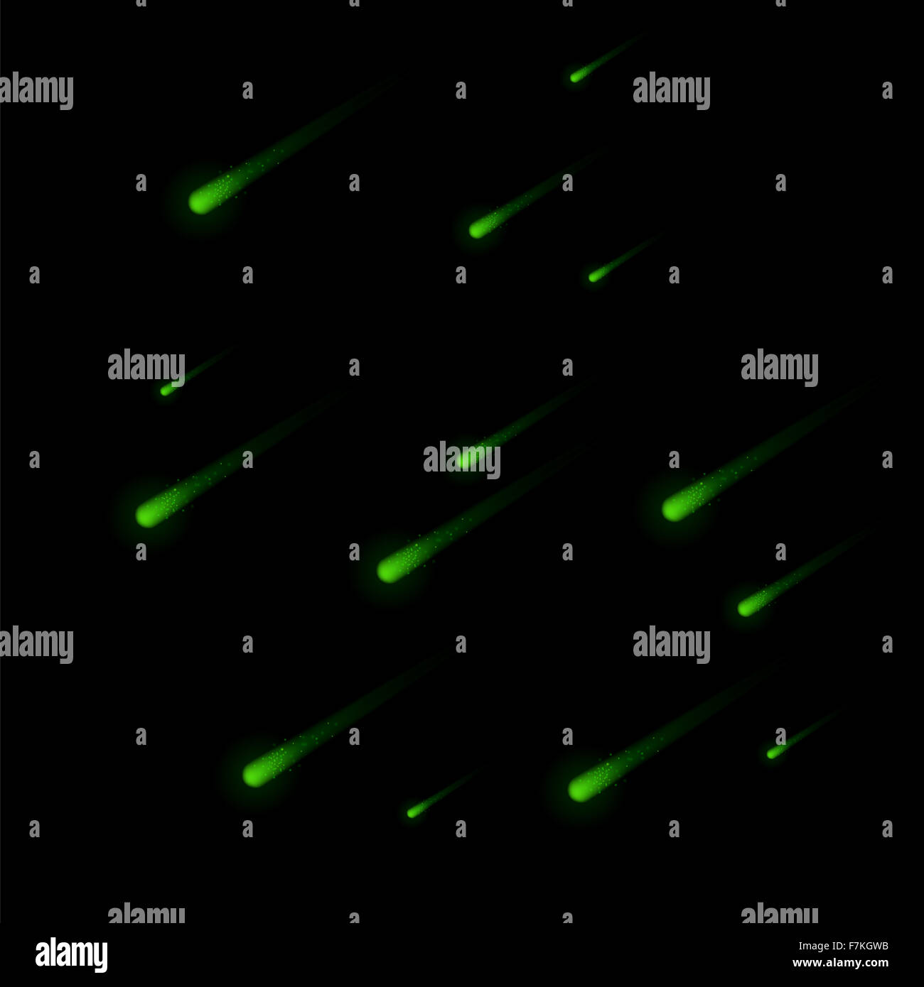 Shooting Green Stars on Nignt Sky Stock Photo - Alamy