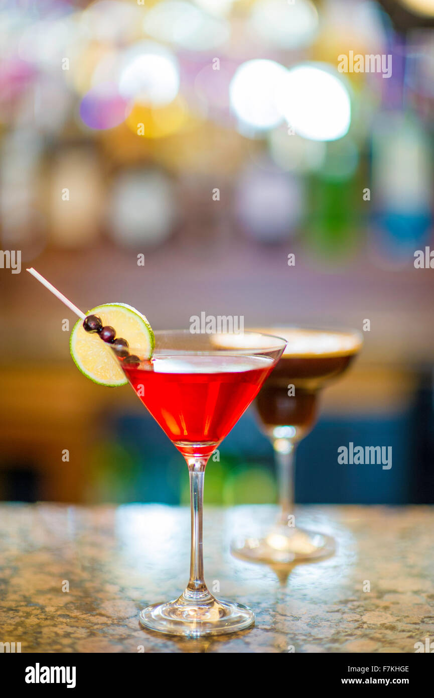 Cocktails on a bar Stock Photo - Alamy