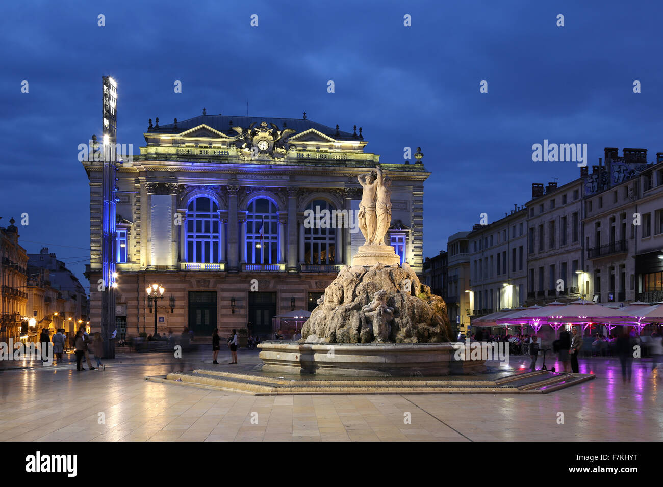 Montpellier France Place de la Comedie Opera square Stock Photo - Alamy