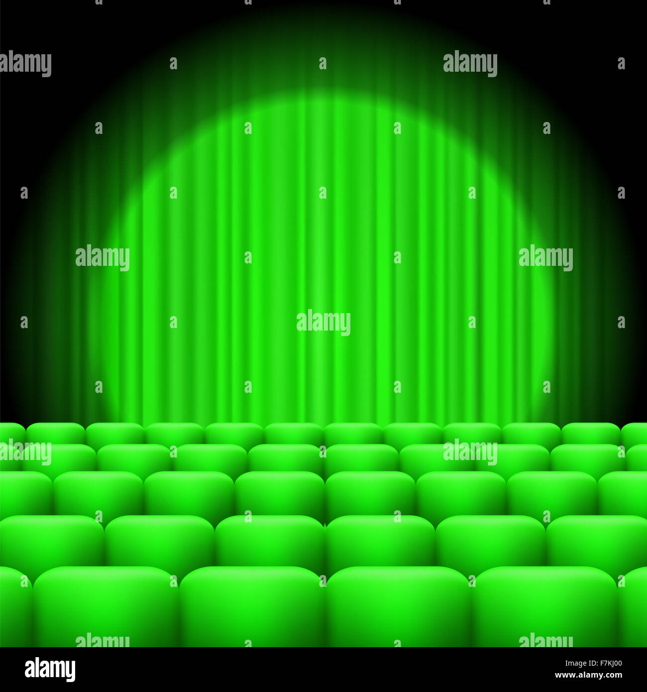Theater stage green curtains hi-res stock photography and images - Alamy