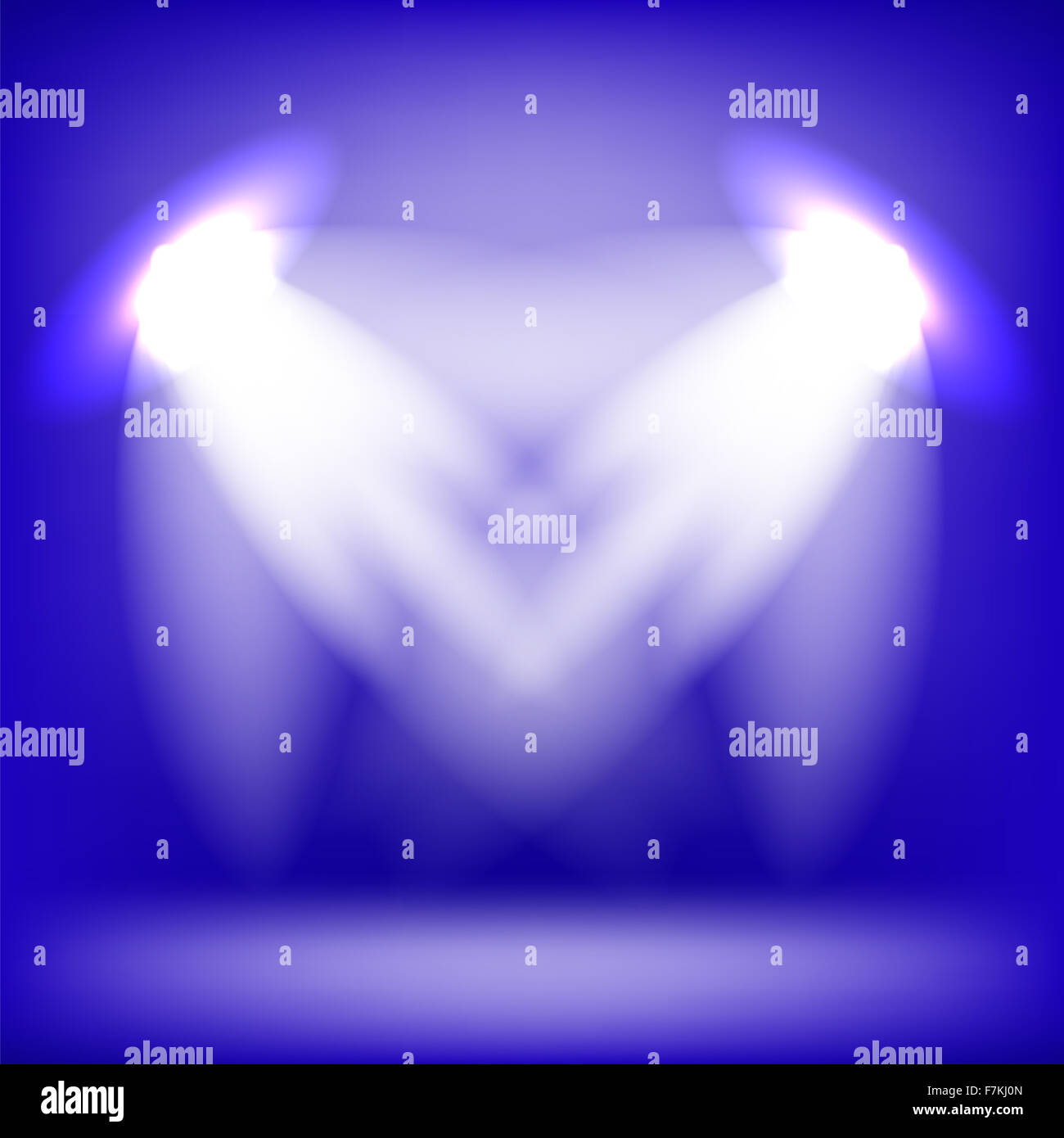 Two Spotlights Isolated on Blue Background Stock Photo - Alamy