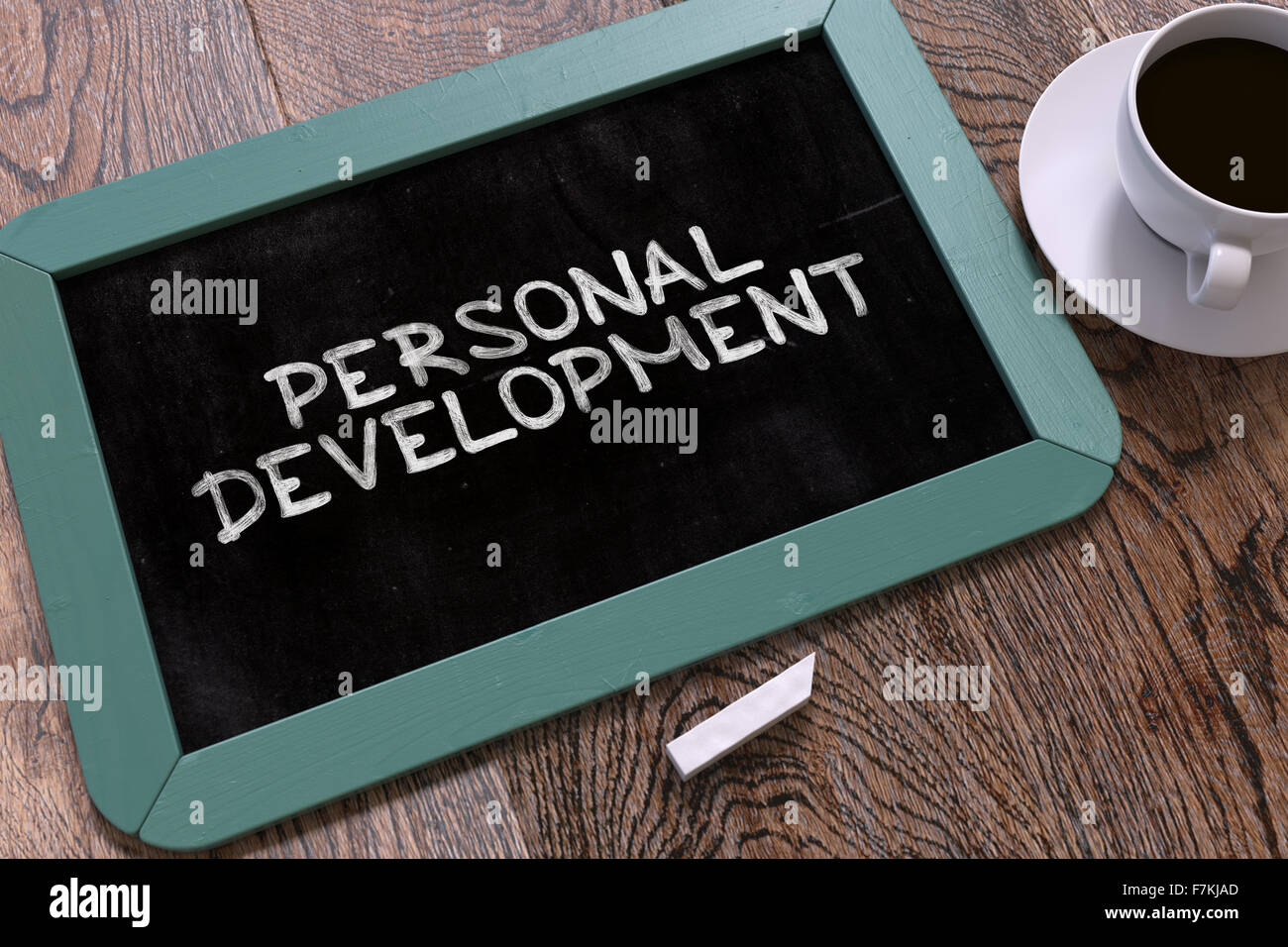 Personal Development - Blue Chalkboard with Hand Drawn Text and White ...