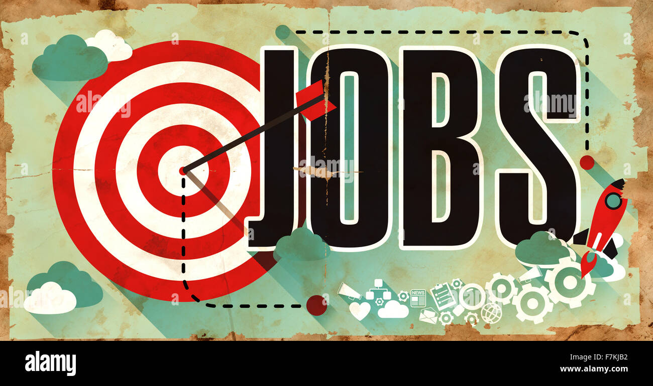 Jobs Concept. Poster in Flat Design Stock Photo - Alamy