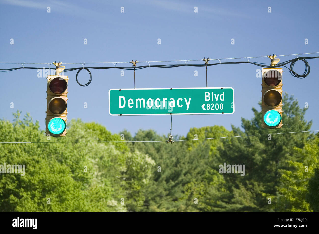 A green traffic light on Democracy Blvd symbolizing the thriving ...