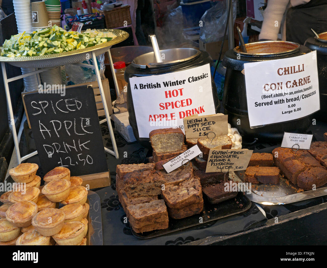 WINTER FOOD STALL LONDON Hot classic winter warming foods on sale at ...