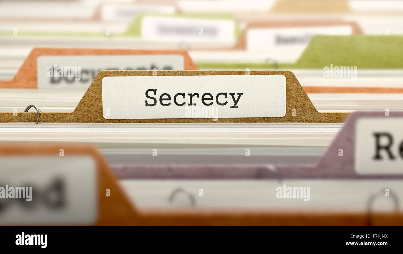 Secrecy on Business Folder in Catalog Stock Photo - Alamy