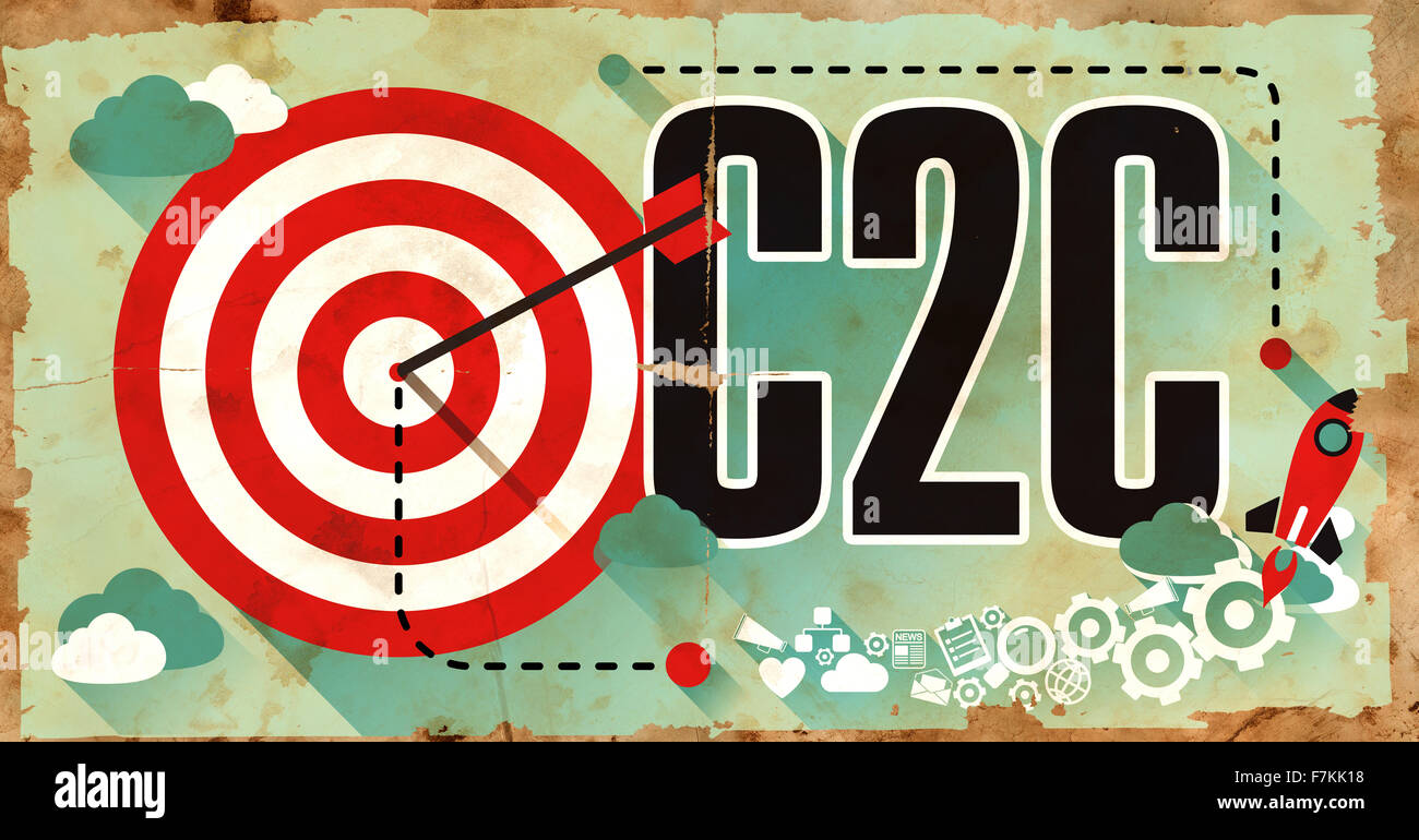 C2C Concept. Poster in Flat Design Stock Photo - Alamy