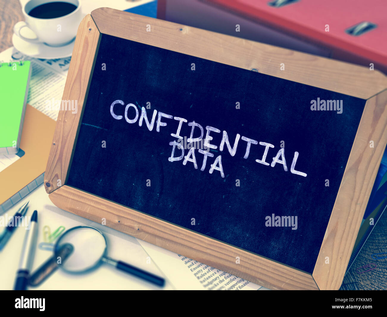Confidential Data - Chalkboard with Hand Drawn Text Stock Photo - Alamy
