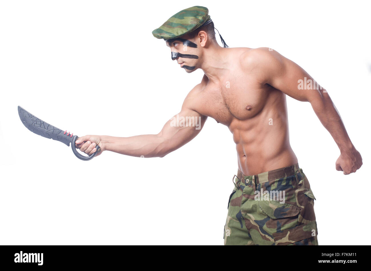 Soldier isolated on the white background Stock Photo - Alamy