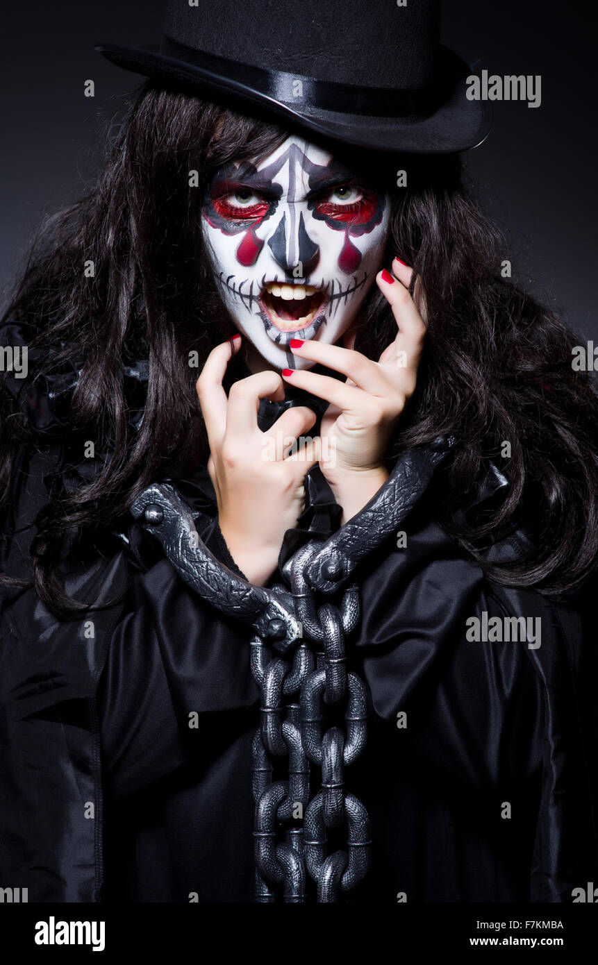 Monster chained in dark room Stock Photo - Alamy