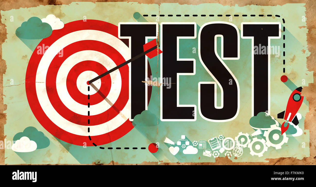 Business Concept. Test Word on Grunge Poster Stock Photo - Alamy
