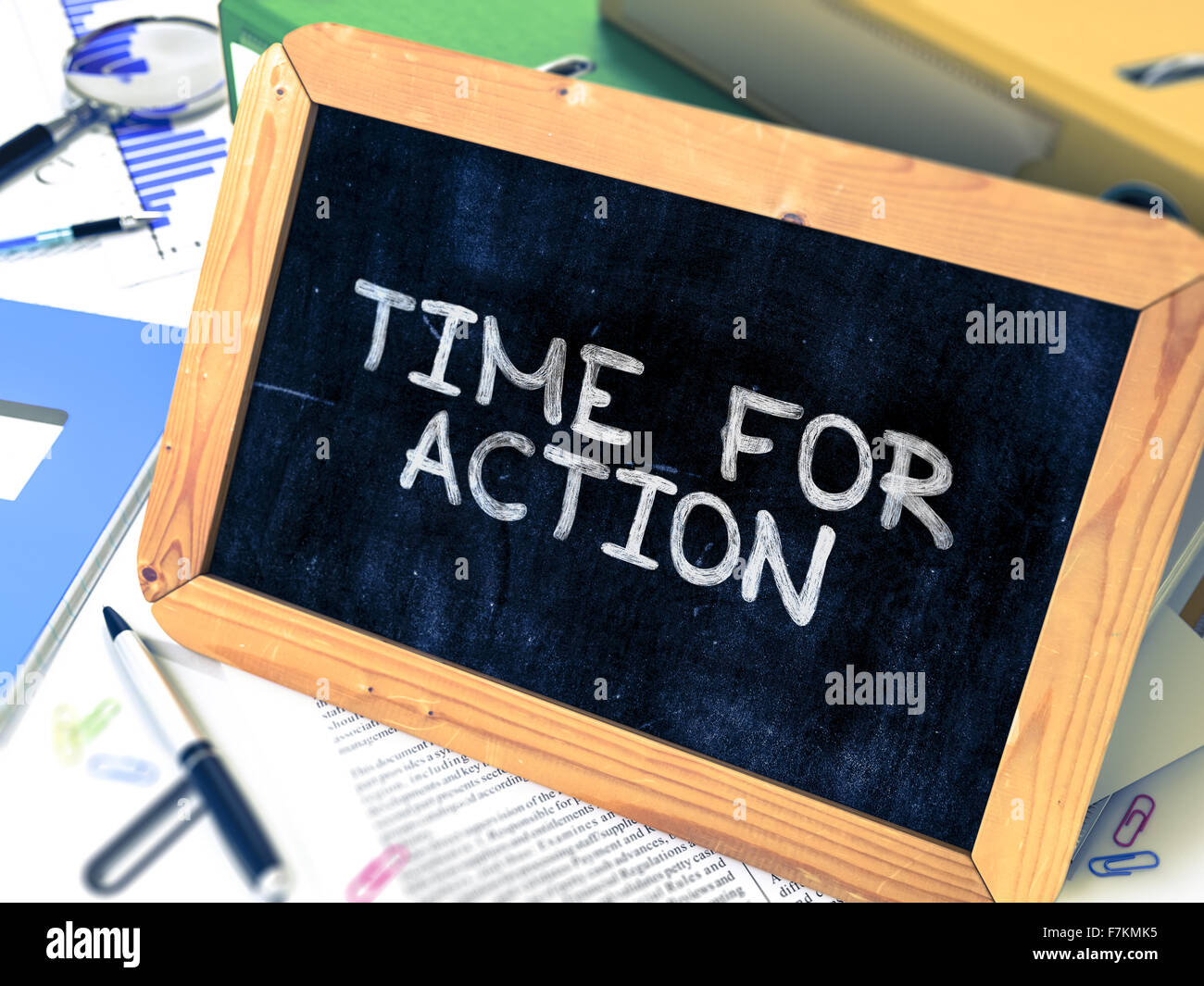 Hand Drawn Time for Action Concept on Small Chalkboard Stock Photo - Alamy