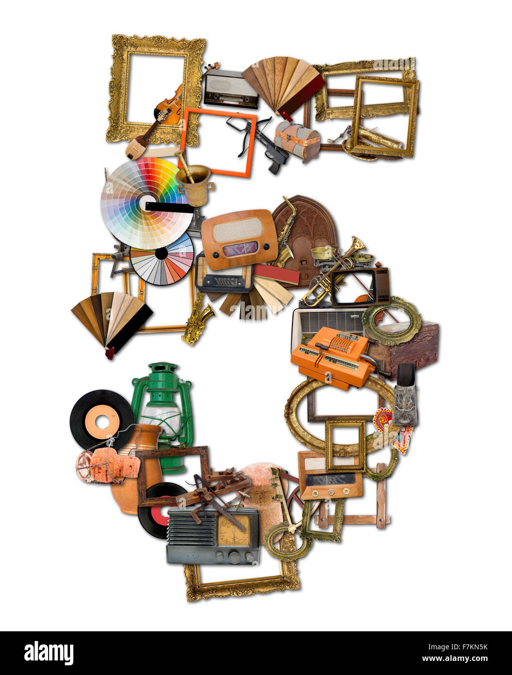 Number Five Made of Retro Tools Stock Photo - Alamy