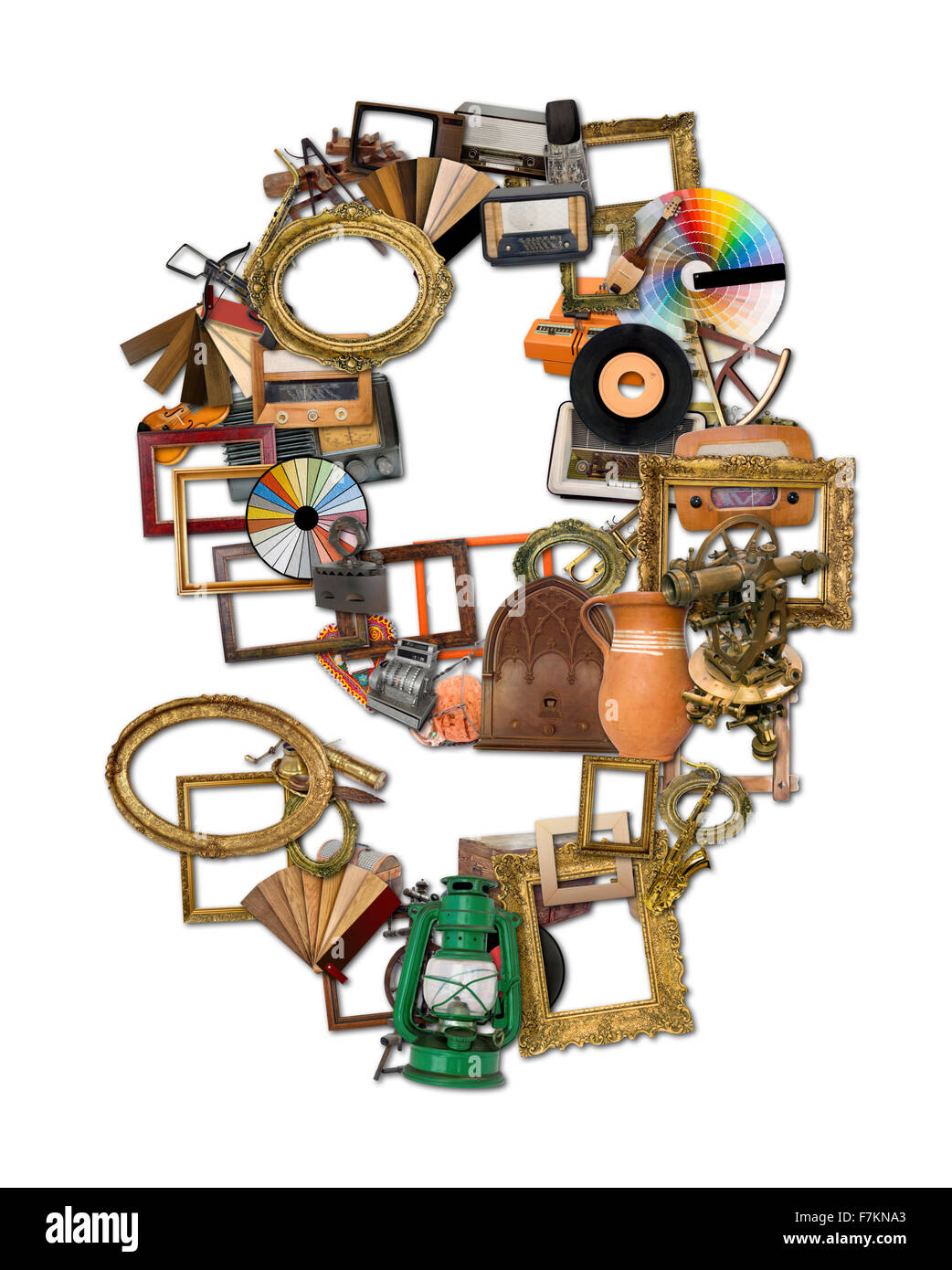 Number Nine Made of Retro Tools Stock Photo - Alamy