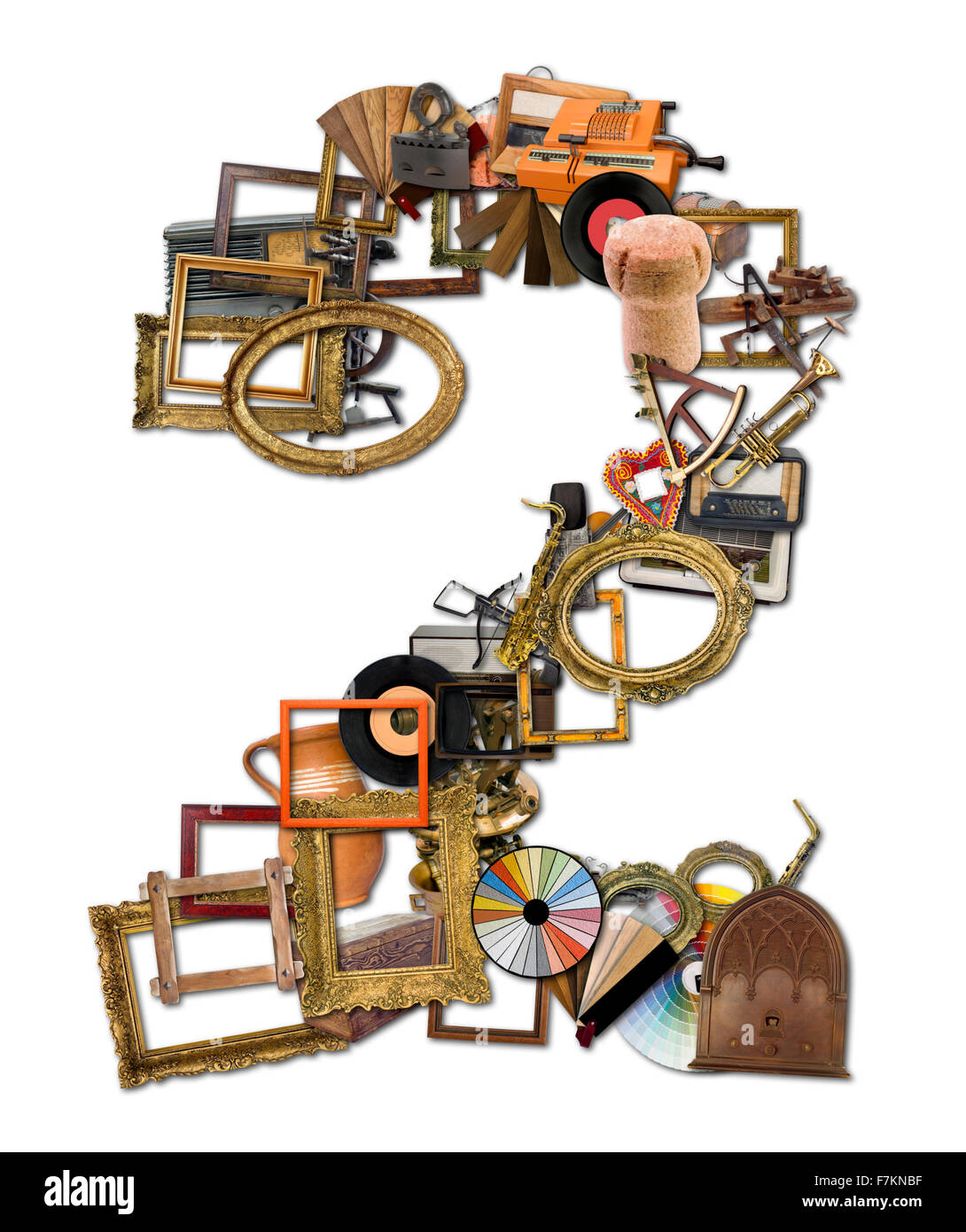 Number Two Made of Retro Tools Stock Photo - Alamy