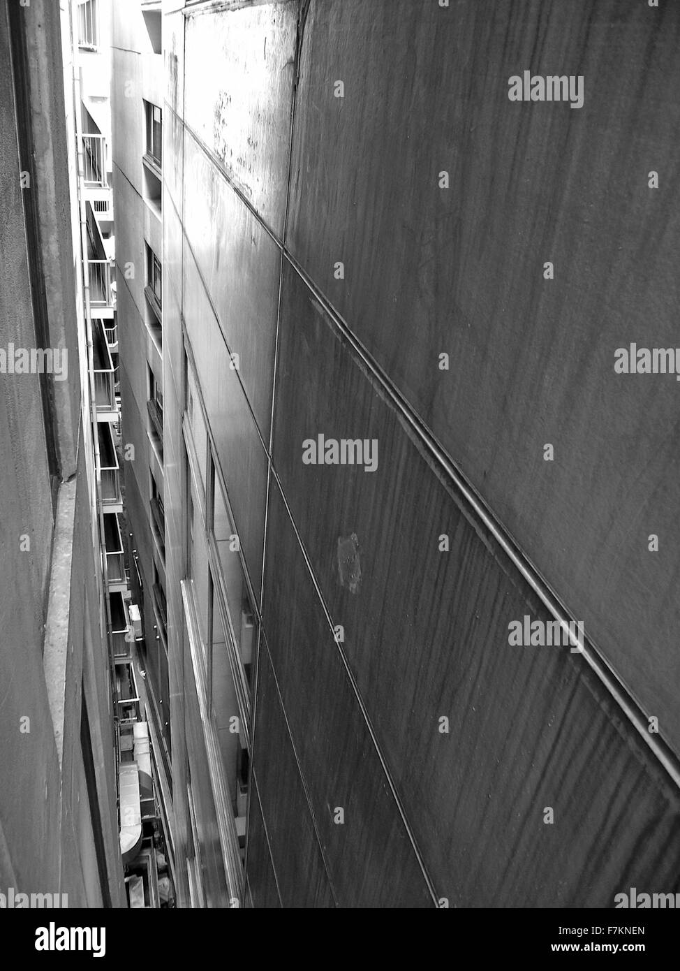 High rise apartment buildings modern architecture Black and White Stock ...