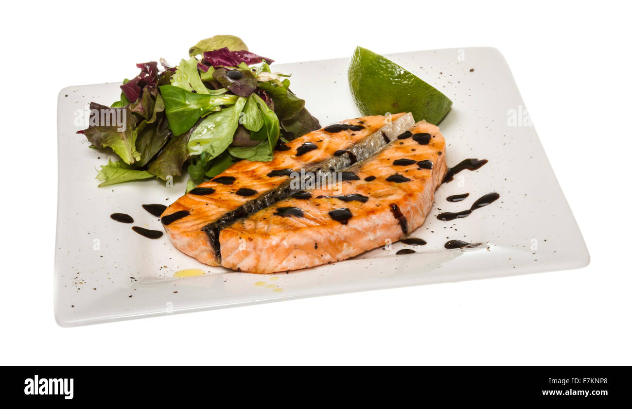 savory fish portion : roasted norwegian salmon fillet garnished with ...