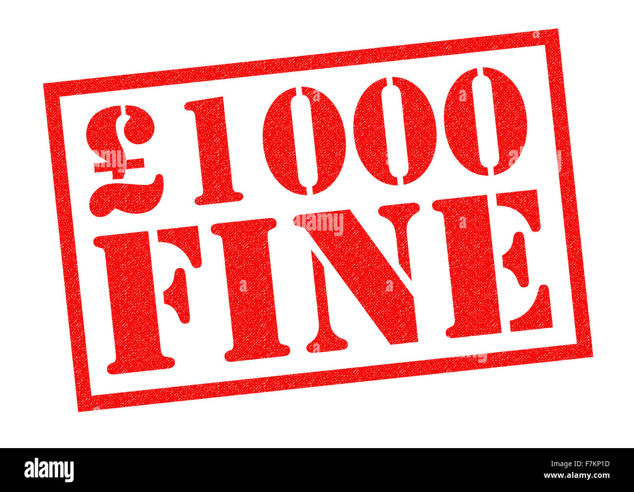 £1000 FINE red Rubber Stamp over a white background Stock Photo - Alamy