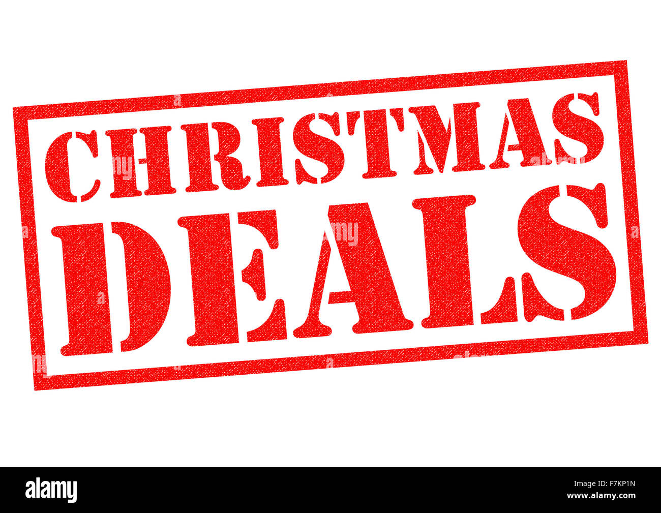 CHRISTMAS DEALS red Rubber Stamp over a white background Stock Photo ...