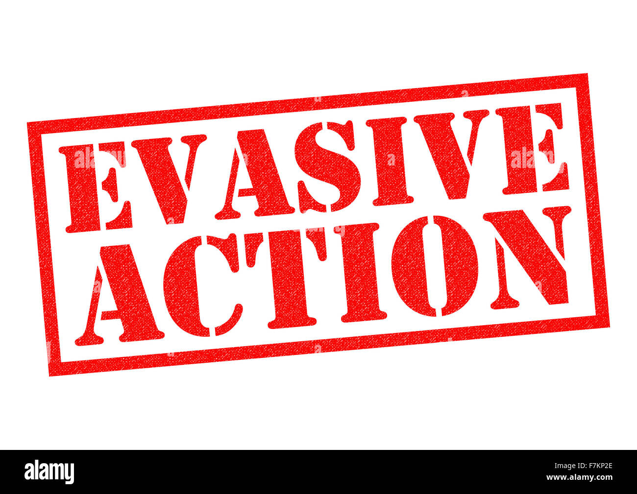 EVASIVE ACTION red Rubber Stamp over a white background Stock Photo - Alamy