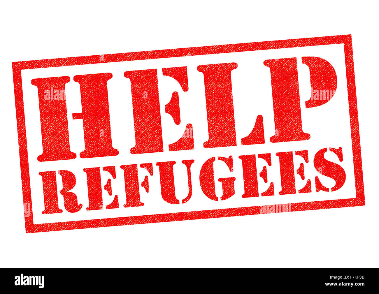 HELP REFUGEES red Rubber Stamp over a white background Stock Photo - Alamy