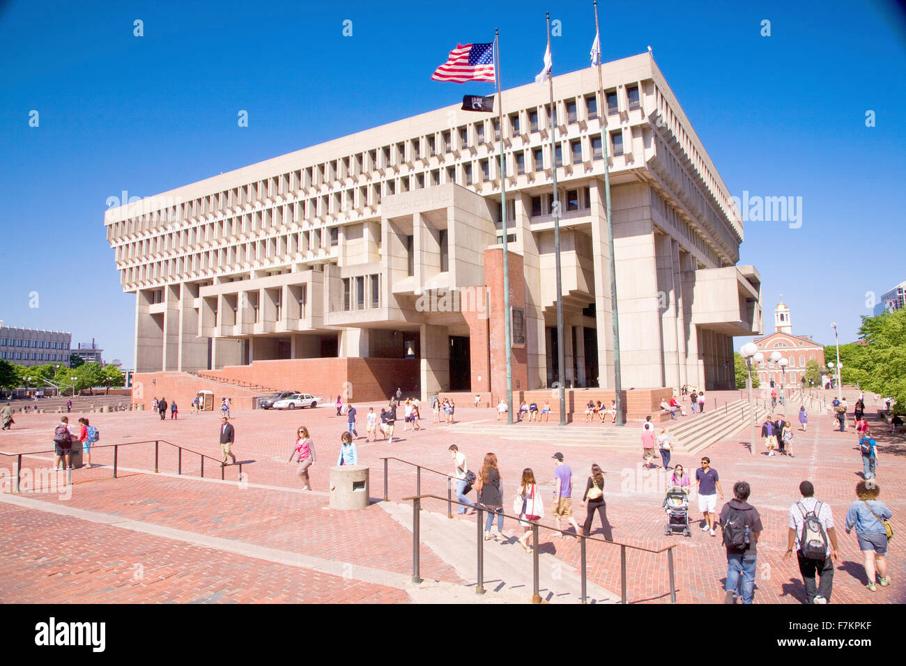 Boston city hall plaza hi-res stock photography and images - Alamy
