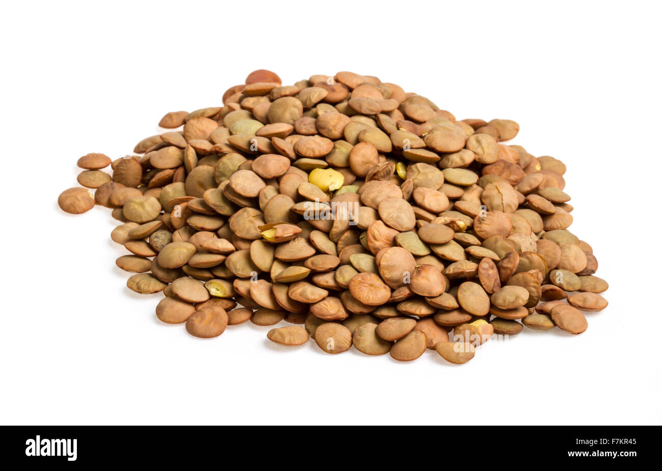 Lentils Isolated on White Background Stock Photo - Alamy