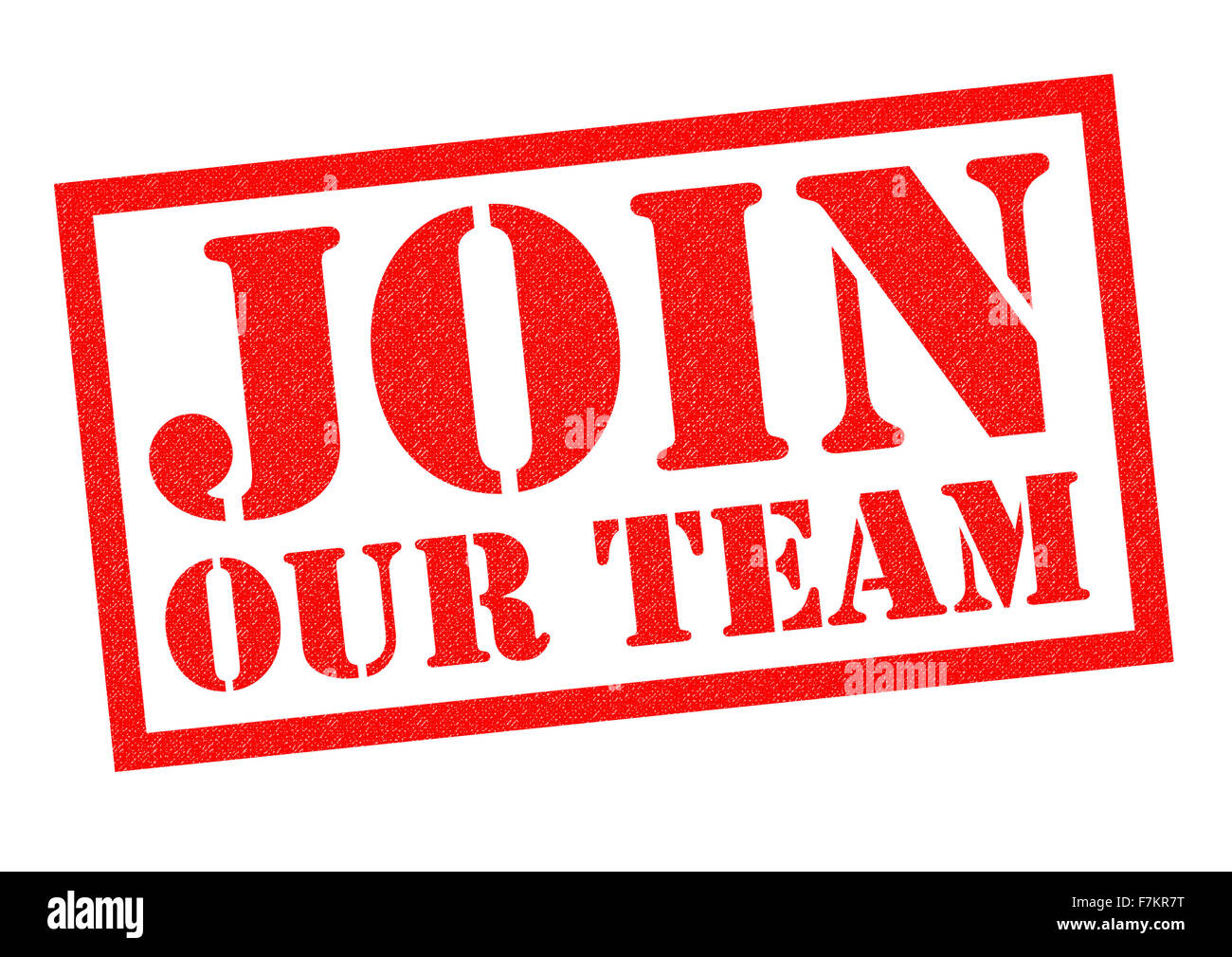 JOIN OUR TEAM red Rubber Stamp over a white background Stock Photo - Alamy