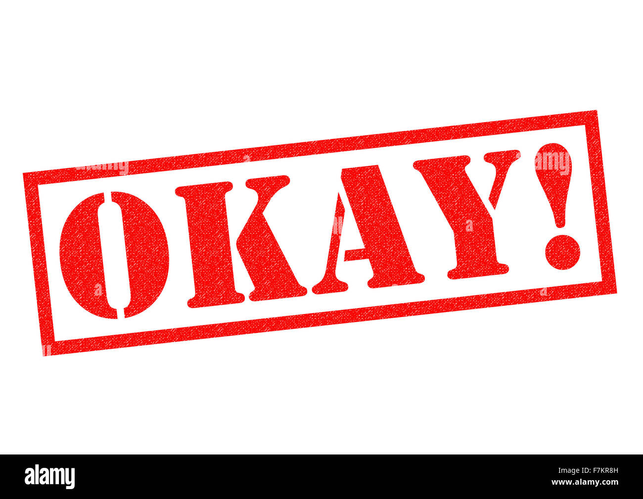 OKAY! red Rubber Stamp over a white background Stock Photo - Alamy