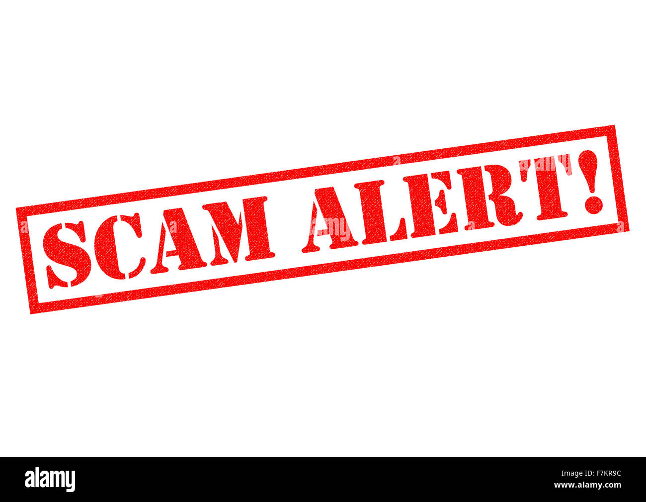 SCAM ALERT! red Rubber Stamp over a white background Stock Photo - Alamy