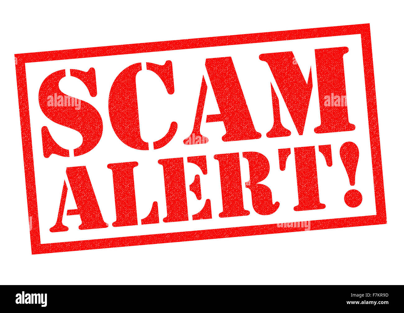 SCAM ALERT! red Rubber Stamp over a white background Stock Photo - Alamy