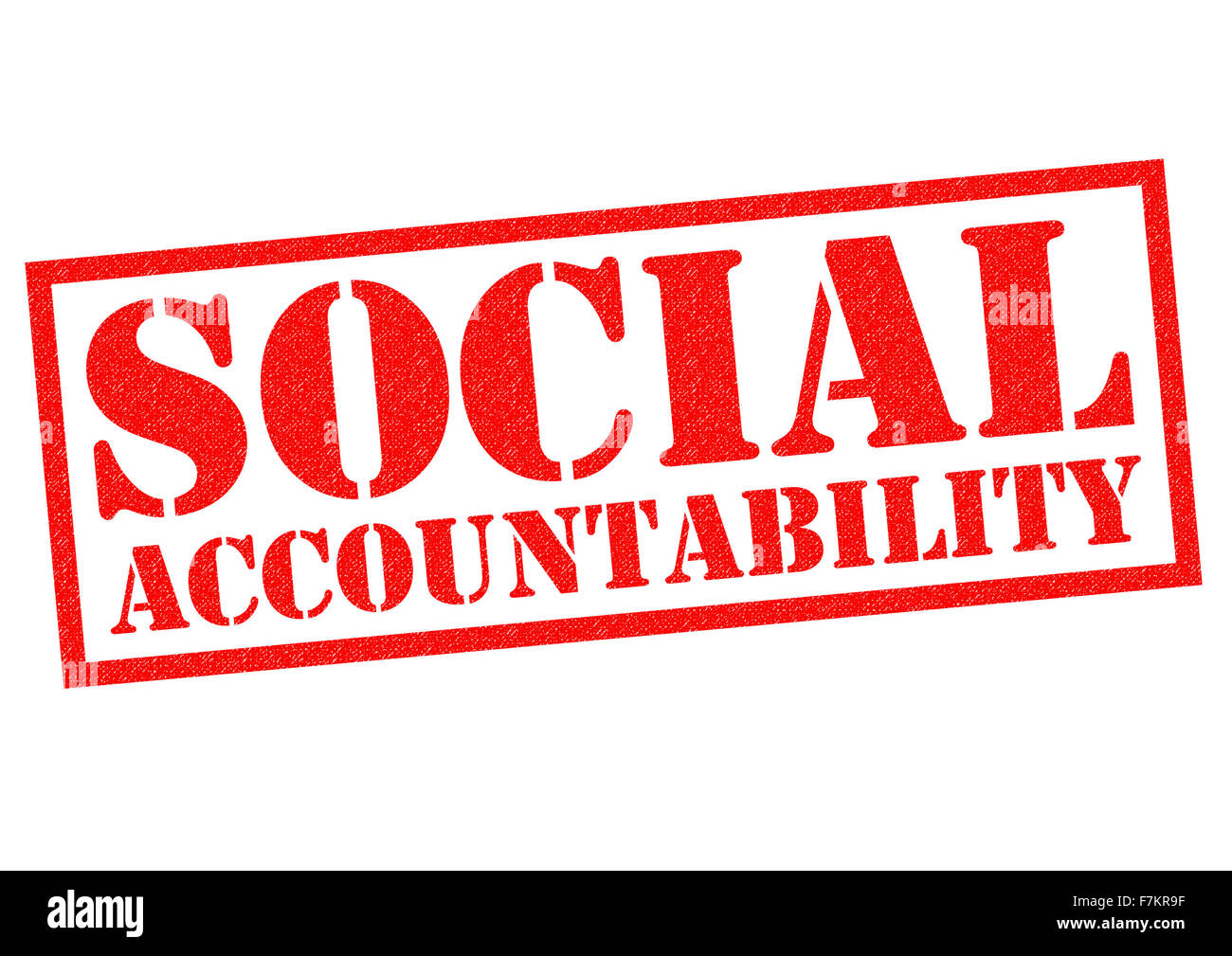 SOCIAL ACCOUNTABILITY red Rubber Stamp over a white background Stock ...
